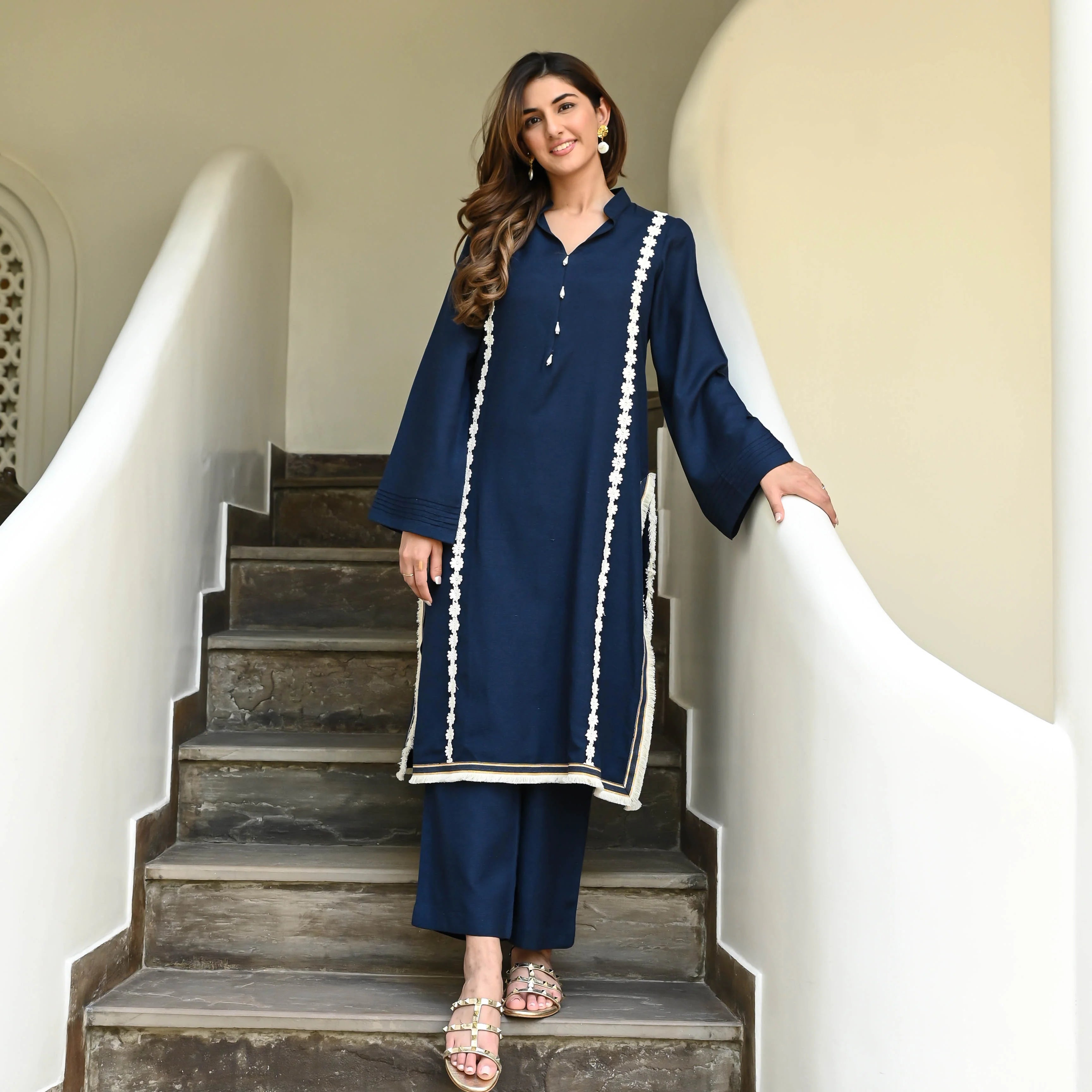 Celestial Blue & White Coord Set – Muhtarma